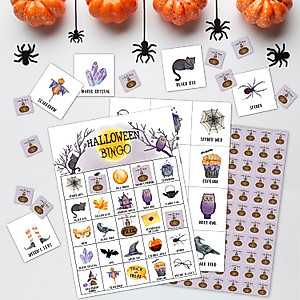 Halloween Bingo Party Games with 24 Players, Halloween Party Games for Girls Boys School Classroom Party Supplies, Classroom Activities, Party Favor Gifts for Young Adults Family Activities - JY908