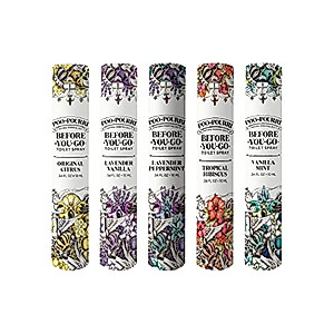 Poo-Pourri Before-You-Go Toilet Spray, Fresh Air, 4 Fl Oz - Jasmine, Fresh Air and Mint & Before-You-Go Toilet Spray, In A Pinch Pack, Variety Travel Size 10 mL