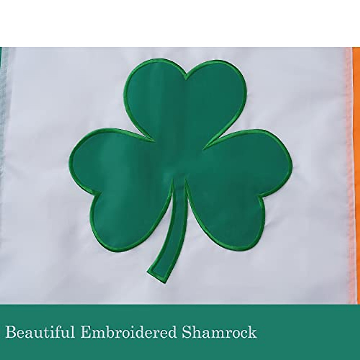 AMZFLAG Ireland Flag 3x5 Embroidered Shamrock Irish Flags Heavy Duty Sewn Stripes for St. Patrick Day Outdoor