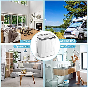 MamaHome DF-X3636-White w/Wash and Spin Cycle, Built-in Gravity Drain, XPB36-1288B36-White, White