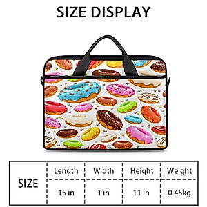 Donut Laptop Computer Bag Waterproof Shoulder Messenger Bag 13-15 inch Durable Laptop Tote Bag with Shoulder Strap Handle Lightweight Crossbody Briefcase