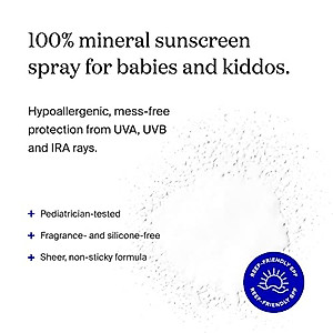 Supergoop ! Sunnyscreen 100% Mineral Spray SPF 50 - 3 . 4 fl oz , Pack of 2 - Face & Body Sunscreen for Babies & Kids - Pediatrician Tested , Hypoallergenic , Fragrance & Silicone Free