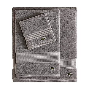 Lacoste Heritage Supima Cotton Bath Sheet, Meteorite, 35" x 70"