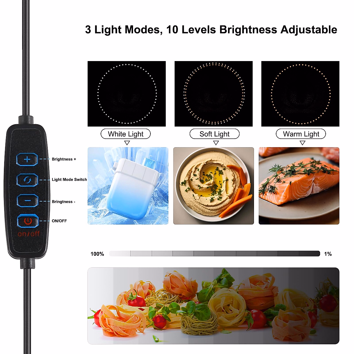 Light Box Photography, Photo Studio Light Box 12''x12'' Professional Shooting Tent Kit with 120 LED Lights & 6 Color Backdrops &1 Diffuser Cloth - Dimmable Lightbox for Product Photography