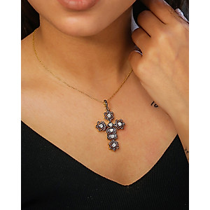 Shweta Creations Diamond Studded Cross 925 Sterling Silver pendant | 0.95 Cts Natural Diamond (I2-I3 Clarity) pendant | Ideal Gift for Her