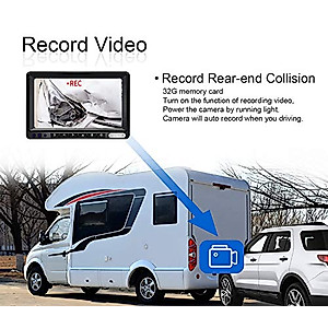 ZEROXCLUB Digital Wireless Backup Camera for RV/Truck/Trailer/Van/Bus, 7 Inch HD 1080P LCD Monitor and IP69 Waterproof Rear View Camera System,HDCVI Signal,Night Vision,Record(HW01-black)