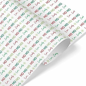 InterestPrint Personalized Wrapping Paper Roll Wrapping Paper Christmas For Men Women Design Funny Wrapp Papers White for Friend Grandma Grandpa Birthday Wedding Christmas Gifts