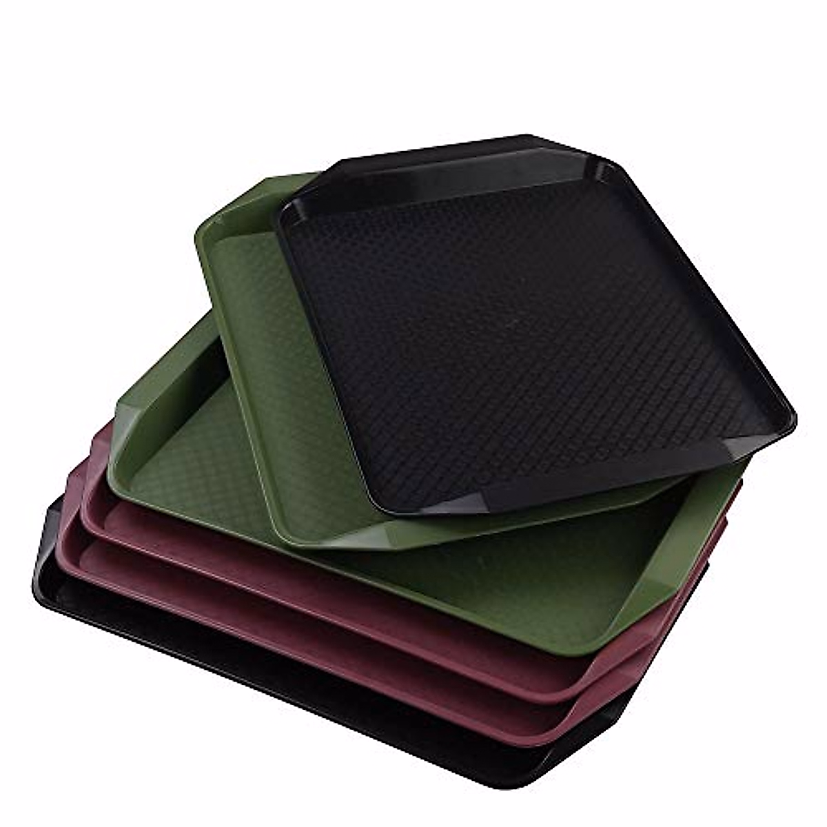 Ortodayes 6 Packs Plastic Fast Food Trays, Colored Serving Trays