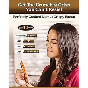 Gotham Steel Bacon Bonanza Large Baking Pan with Rack for Crispy Bacon + Crisper Tray for Bacon with Grease Catcher, Nonstick Bacon Cooker for Oven / Copper Bacon Pan, Non-Toxic Oven / Dishwasher safe