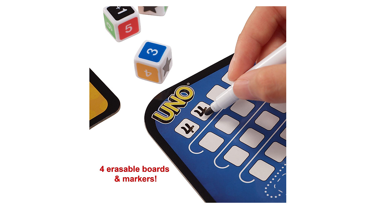 Mattel Games UNO Family Dice Game: Roll & Write Fun for All!