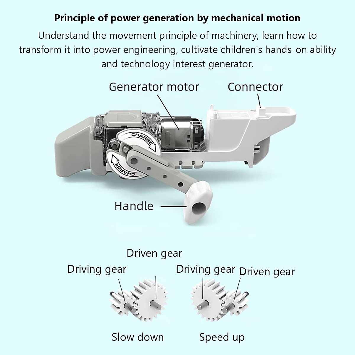 Toy Car, Hand Operated Generator Tricycle Toy DIY Assembly Educational Tricycle Children Kids Toy Toy Car Other children's outdoor toys