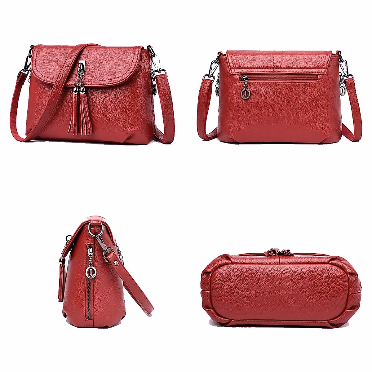 MINTEGRA Crossbody Bag for Women with Tassel Functional Shoulder Purse Saddle Messenger Bag