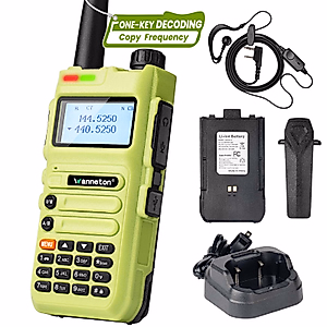 Wanneton UV5F ham Radio Handheld Dual Band Two Way Radio Rechargeable Walkie Talkies with One-Key decoding Copy Frequency and Super Bright Flashlight and Large Battery