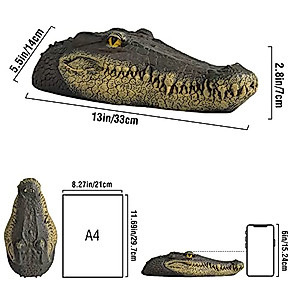 GARTENGERATE Pond Floating Alligator Head Decoy, Outdoor Pools Float Fake Gator Head Deterrent Ducks, Crocodile Head for Decorations, Swimming Pool, Koi Pools, 13 x 5.5 x 2.8 Inches