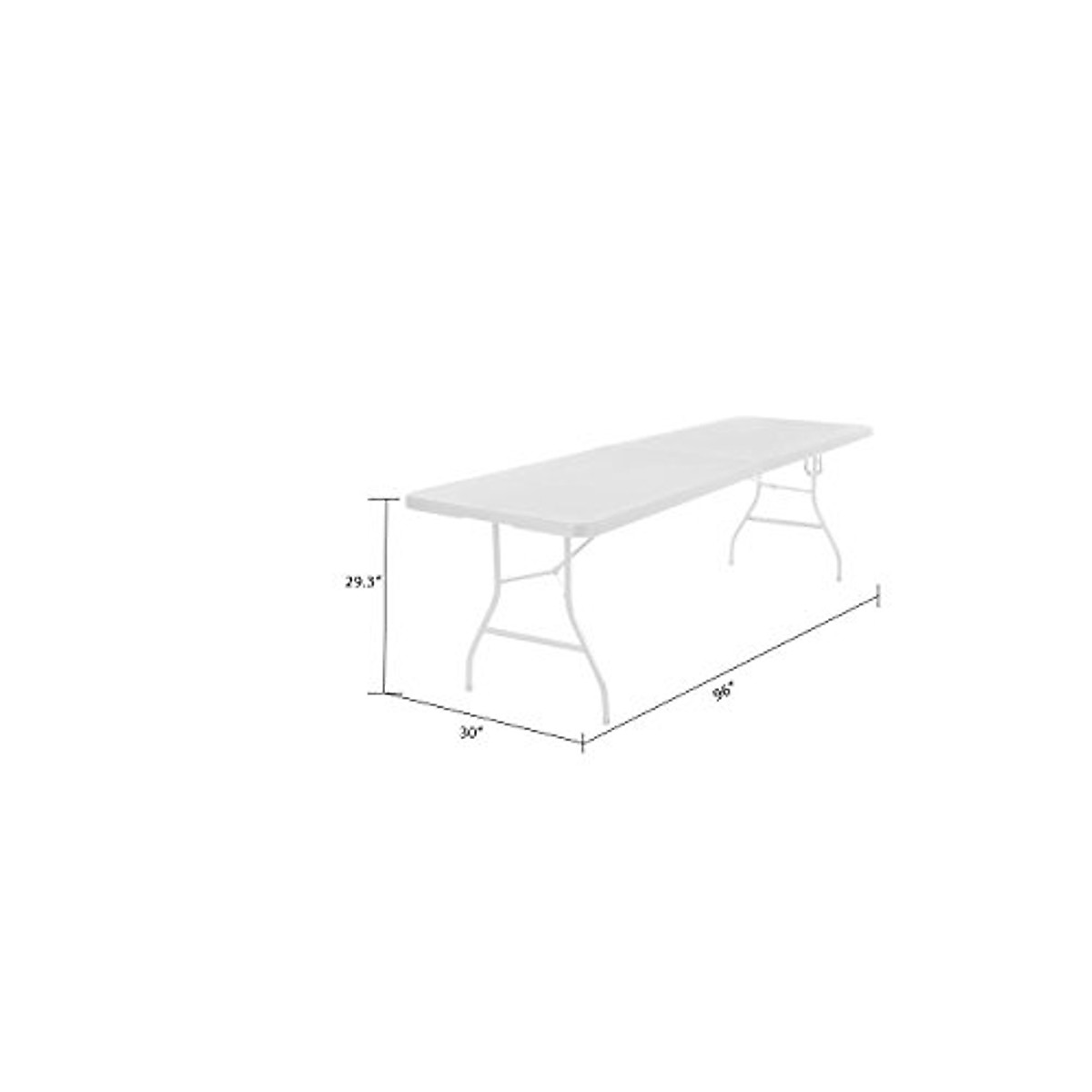 COSCO Deluxe 8 Foot x 30 inch Fold-in-Half Blow Molded Folding Table, Black & COSCO Vinyl Folding Chair, 4 Pack, Black