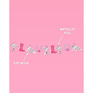 xo, Fetti Bachelorette Cowboy Dancer Foil Banner - 5 Ft. | Male Dancer Stripper Bach Party Decoration, Western Photobooth Backdrop, Last Rodeo Supplies, Brides Last Ride, Bridal Shower Supplies