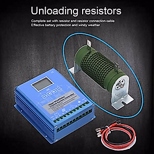 FOUF Wind Solar Hybrid Controller, 12V 24V LCD Display MPPT Boost Charging Multifunctional LCD Wind Solar Controller, Battery Off Grid Controller Wind Turbine Solar Hybrid MPPT Charge Boost