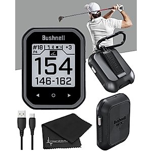 Wearable4U - Bushnell Phantom 3 GPS Rangefinder Black with BITE Magnetic Mount and GreenView with Lens Cleaning Cloth Bundle