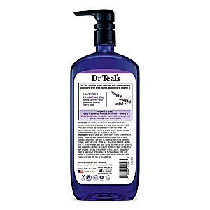 Dr Teal's Body Wash with Pure Epsom Salt, Soothe & Sleep with Lavender, 24 fl oz (Pack of 4) (Packaging May Vary)