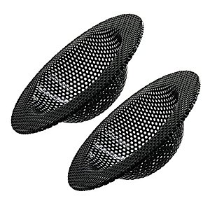 BERYLER® 2 Pcs Black Large Wide Rim 4.5in Diameter Stainless Steel Sink Kitchen Drain Strainer for Most Sink Drains, Anti-Clogging, Rust Free