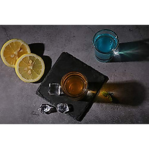 Shot Glasses with Liquor Pourers Gift Set, 2 Heavy Base Ounce Glasses with Bottle Pourers and Cleaning Brush Packed in Wooden Box, Christmas/Birthday Gift, Present for Drink/Spirit/Espresso Lover