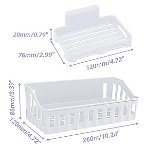 YeeBeny Shower Caddy Suction Cup Set Shower Shelf Shower Basket, rv shower caddy Powerful Heavy Duty Hold up to 22lbs, for Shampoo & Toiletries, Kitchen Bathroom Bedroom Organizer, 3-Pack