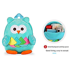 KTKA Cute Toddler Backpack Stuffed Cartoon Animal Mini Schoolbag For Boys And Girls (Blue owl)