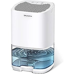 LAOVER Dehumidifiers, 1000ml Dehumidifier for Home, Portable Small Bedroom Bathroom Basement Closet Garage RV Office, Auto Shut Off 7 Colorful LED & Two Working Modes Ultra Quiet, White