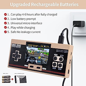 Handheld Game for Kids Built-in 348 HD Classic Retro Video Games USB Rechargeable 3.0 Inch Childrens Travel Electronics Toys Portable Game Player Gift for Boys and Girls Ages 4-8-12