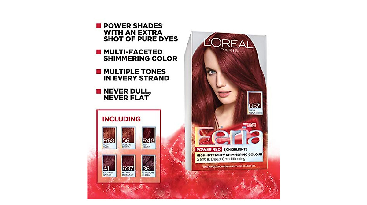 Vibrant L'Oreal Paris Feria R48 Red Velvet Hair Color