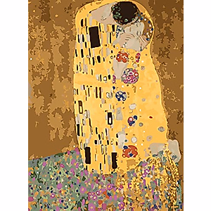 TUMOVO Lover Kiss Paintings Gustav Klimt The kiss Art Digital Painting Paint by Numbers Kit for Adults Acrylic Oil Painting Set Painting for Beginners Abstract Drawing(16''Wx20''H)