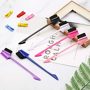 6 Pieces 3 in 1 Hair Edge Brush Double Sided Hair Comb Pack Smooth Brush Comb Grooming, 6 Colors