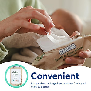 Dr. Talbot's Eco Bamboo Baby Tooth and Gum Wipes Naturally Inspired With Citroganix, 1-pack, 48 count