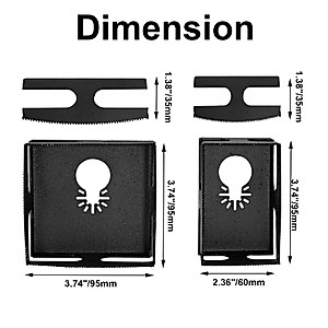 2 Pcs Stainless Steel Square Slot Cutter, Drywall Oscillating Tool Outlet Box Cutter, Electrical Box Drywall Outlet Cutout Tool, One Step in Place Oscillating Square Blade for Wood, Plastic Metal