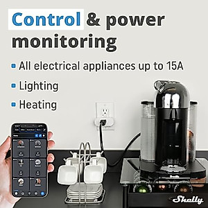 Shelly Plus Plug US | WiFi Operated Smart Plug with Power Measurement | Home Automation | Bluetooth Gateway | iOS Android App | Alexa and Google Home Compatible | Monitor Appliances | Remote Control