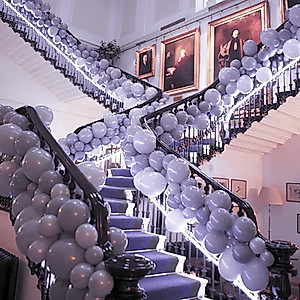 PartyWoo Retro Dusty Blue Balloons, 100 pcs Grayish Blue Balloons Different Sizes Pack of 18 Inch 12 Inch 10 Inch 5 Inch Balloons for Party Decorations, Birthday Decorations, Wedding Decorations