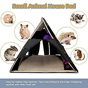 enheng Small Pet Hideout Dog Footprints Hamster House Guinea Pig Playhouse for Dwarf Rabbits Hedgehogs Chinchillas