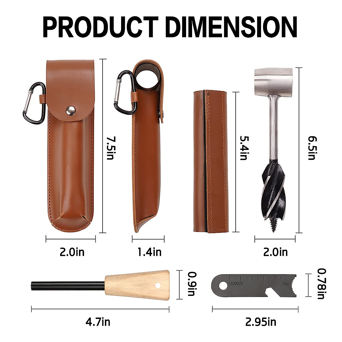 Bushcraft Gear Survival Tools for Survival Settlers Bushscraft Hand Auger Wrench, Hand Drill Manual Hand Auger Wood Drill with Fire Starter, Scotch Eye Wood Auger for Camping and Bushcrafting GOOX
