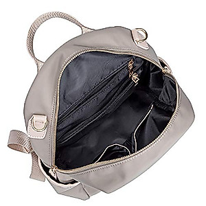 Mn&Sue Waterproof Nylon Casual Backpack Purse for Women School Shoulder Bag Rucksack Ladies Travel bags (Style B Beige)