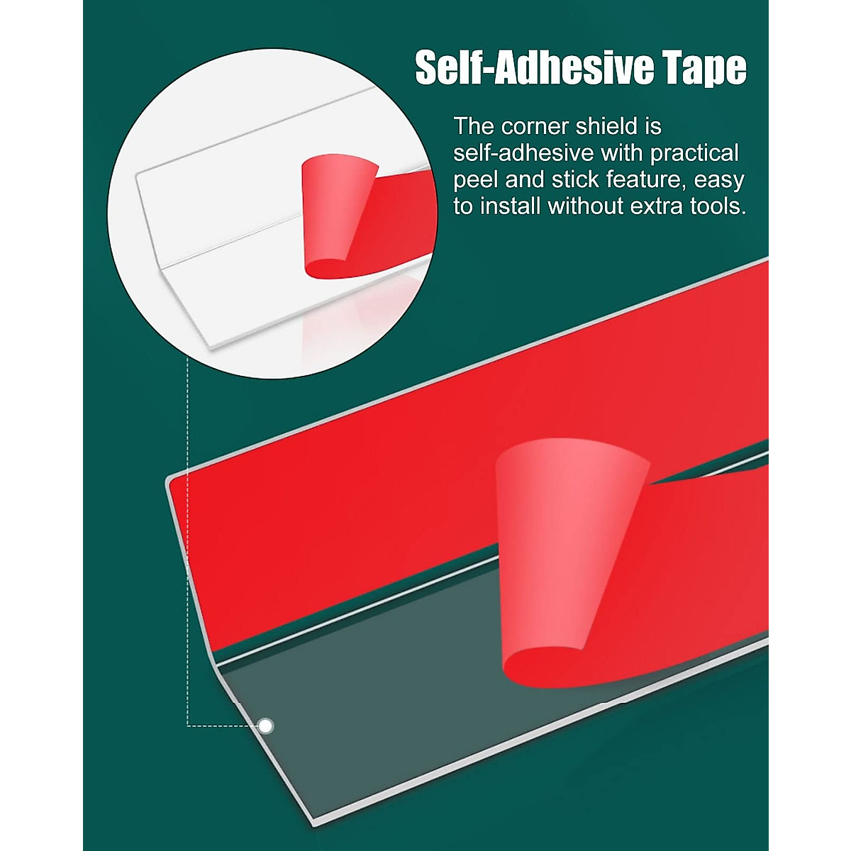 Clear Plastic Wall Corner Guards and Edge Protectors, 4 3 1.7cm Wide Self Adhesive Corner Shield Trim Strips for Home Kitchen Office, Waterproof ( Color : 1.7cm(0.6in) Width , Size : 125cm/49.2in )