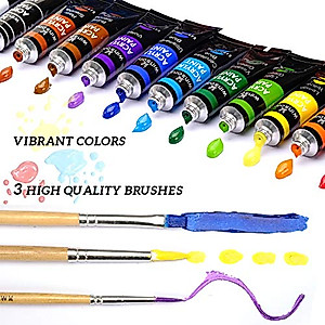 WINSONS Acrylic Paint Set, Non Toxic 12 Colours (12 x 12ml,0.4 Oz) Pigments Great for Kids Beginners, Painter, Children, Student School/Classroom Art Essentials