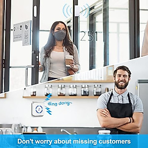 SanJie Door Chime, Door Open Contact Sensor Alarm for Business/Store/Home/Office When Entering, with 600 FT Range,55 Chimes 5 Adjustable Volume 2 Receivers +2 Sensors