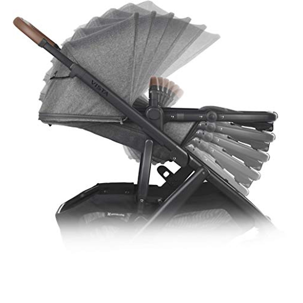 UPPAbaby Vista V2 Stroller - Greyson (Charcoal Melange/Carbon/Saddle Leather) + Piggyback for Vista & Vista V2