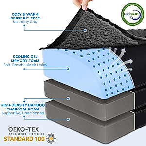 Foot Rest Under Desk for Office Use, Gel Memory Foam Foot Stool with 3 Adjustable Heights and Feet Warm Pocket for Back, Hip, Legs Discomfort Relief, Ergonomic Footrest for Office Chair & Gaming Chair