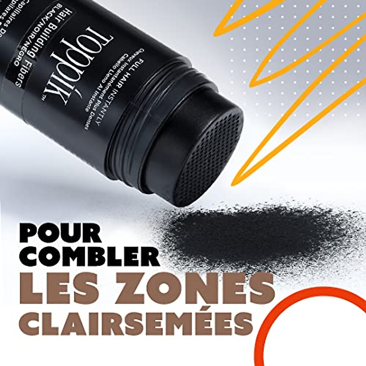 Toppik Hair Building Fibers, Black, 27.5g | Fill In Fine or Thinning Hair | Instantly Thicker, Fuller Looking Hair | 9 Shades for Men & Women