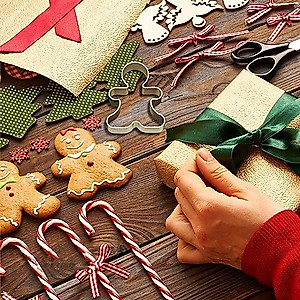 Bilipala 6 Pieces Metal Gingerbread Man Cookie Cutter Christmas Lebkuchen Cookie Molds