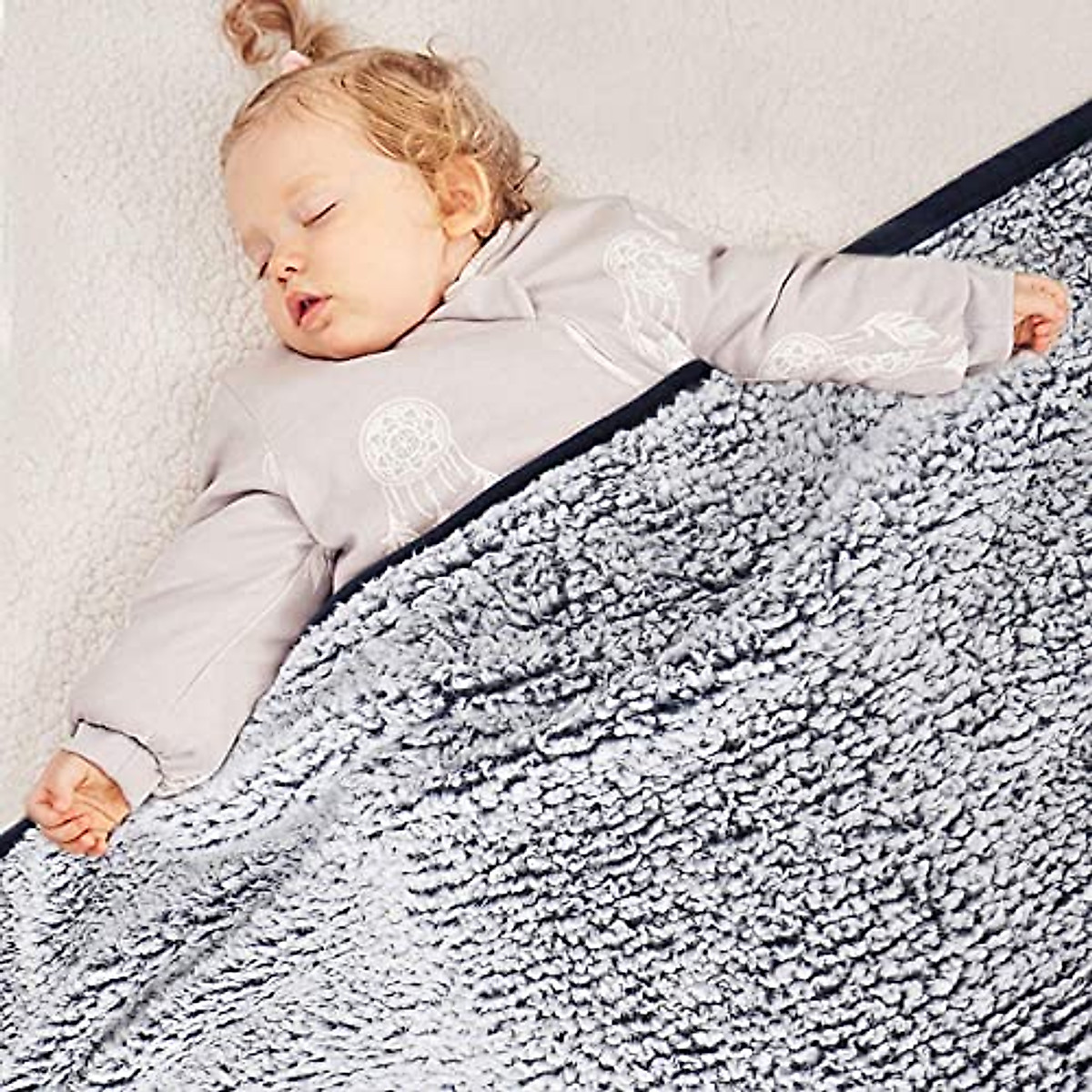 EMME Fleece Baby Blanket for Boys Plush Soft Sherpa Baby Blanket Cozy Toddler Blanket Kids Sleeping Blanket Nap Blanket Fuzzy Blanket for Crib, Stroller, Travel, Outdoor, Decorative (Navy, 30"x40")