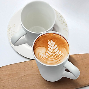 YINUOWEI 20oz Porcelain Coffee Mugs Set Large Ceramic Handled Milk Mug Drinking Cups for Tea, Coffee, Cocoa, Pure White