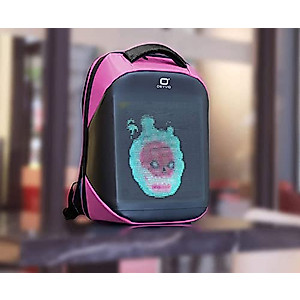 DEYVO Pink Smart LED Backpack, Customizable Laptop Backpack, Travel Laptop Backpack For Adult and College Students. Need Plug in the power bank to use,15.5Inch laptop.18L