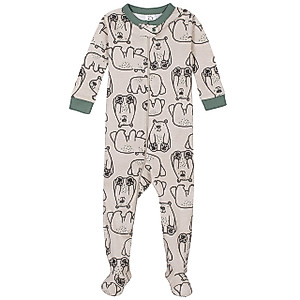 Gerber Baby Boys' 4-Pack Footed Pajamas, Bears & Trucks Grey, 12 Months